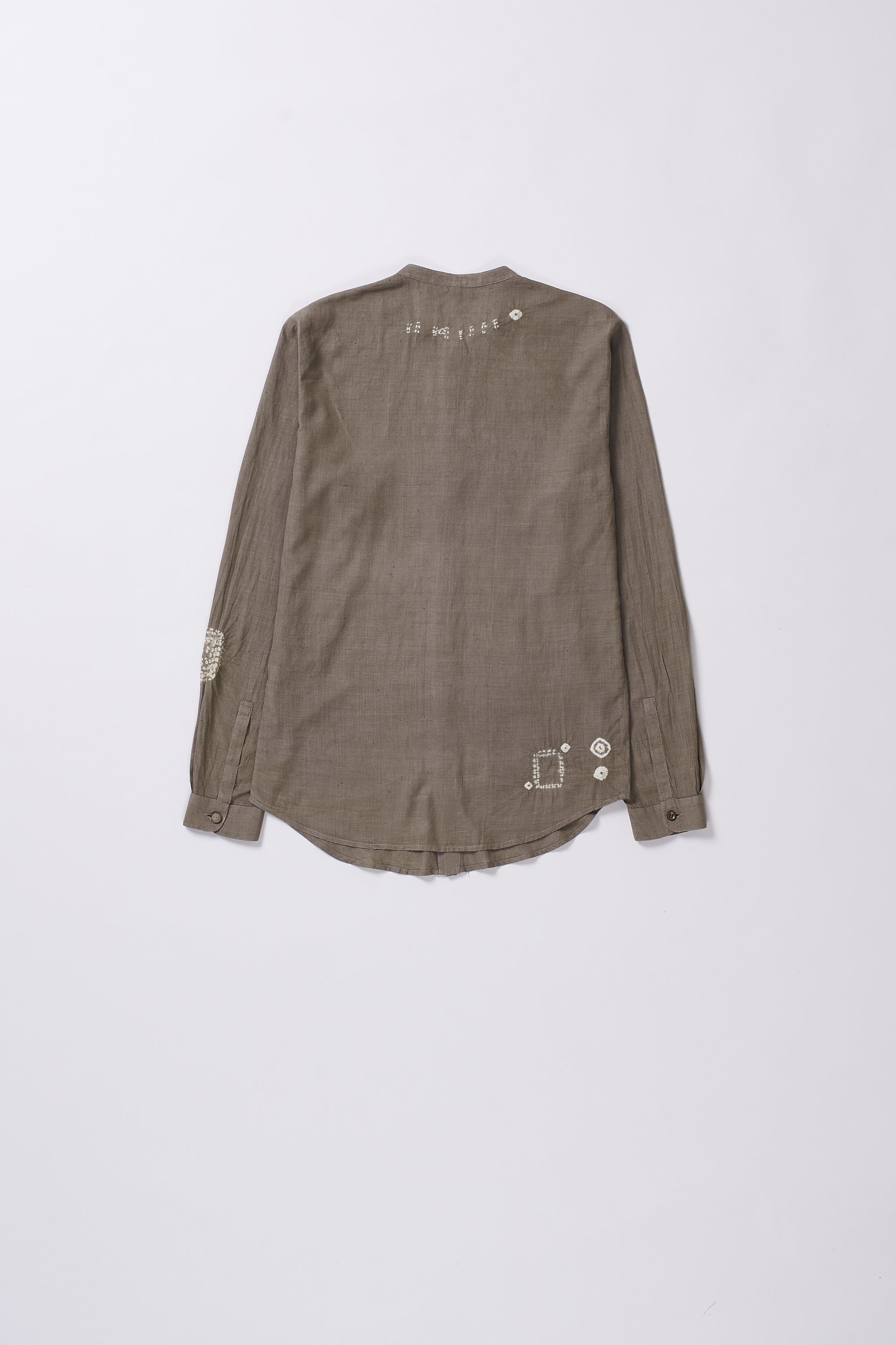 Ash Grey Shibori Band Collar Shirt | 11.11